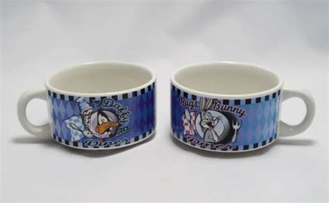Vintage Warner Brothers Bugs Bunny Daffy Duck Diner Mug Soup Bowl 1998
