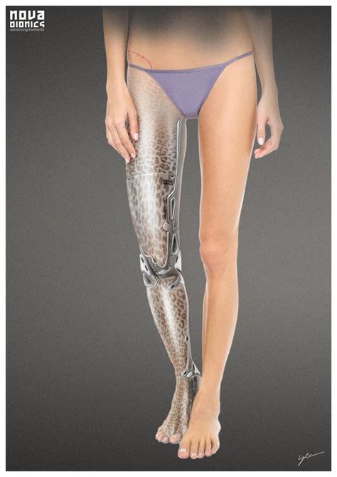 Cybernetic Leg Design Amputee Model Leg Prosthesis Robot Leg