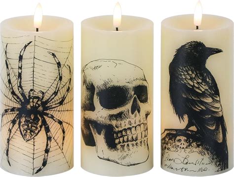 The Holiday Aisle® Halloween Flickering Candles Remote With Skull