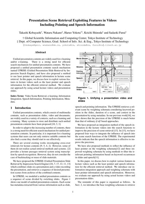 pdf presentation scene retrieval exploiting features in videos