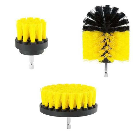 3pcs Set Round Full Electric Bristle Drill Brush Rotary Cleaning Tool Scrubber Electric Drill