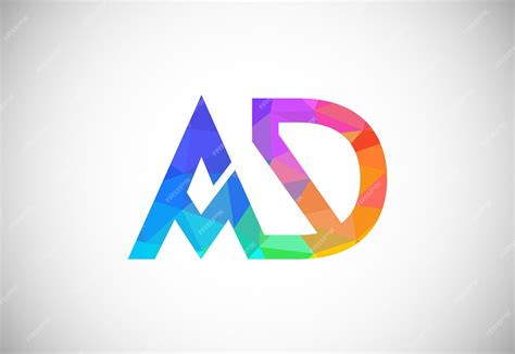 Lettre Initiale Ad Low Poly Logo Design Modèle Vectoriel Alphabet