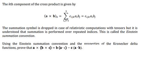 Solved The Kth Component Of The Cross Product Is Given By Chegg