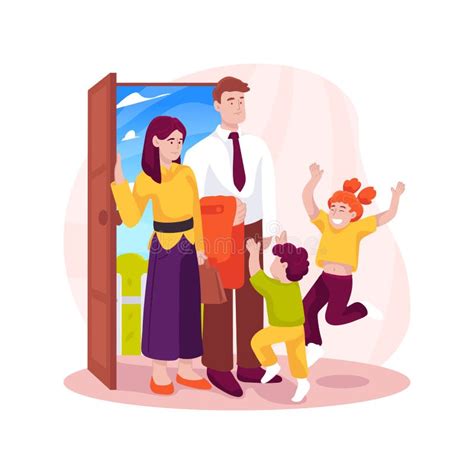 Pais Cansados Isolaram A Ilustração Do Vetor De Desenho Animado