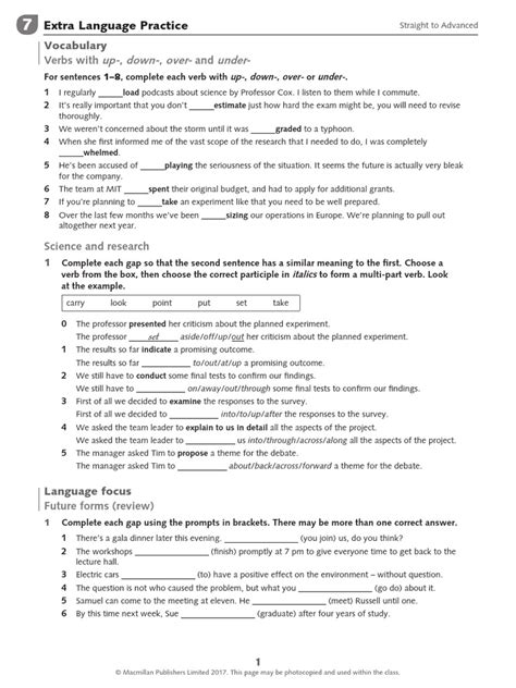 Sta Extra Language Practice Worksheet Unit 7 Pdf Natural