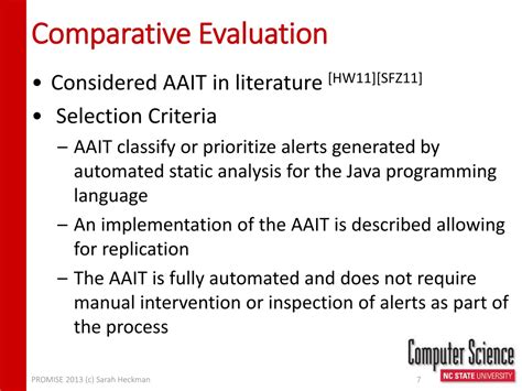 PPT A Comparative Evaluation Of Static Analysis Actionable Alert Identification Techniques