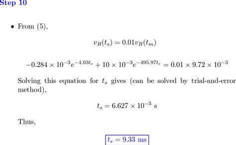 Solved Chapter 9 Exercise 15 Engineering Circuit Analysis 9th
