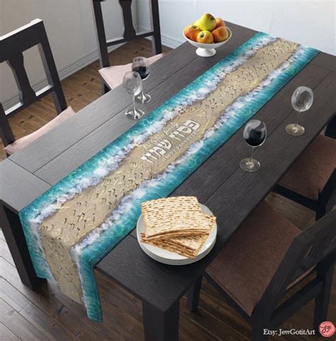 Passover Pesach Table Runner Decor Sea Splitting Split Decoration
