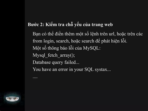 Báo cáo SQL injecttion PPTX