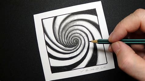 drawing a spiral hole zentangle inspired 3d illusion by vamos youtube