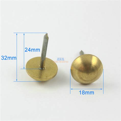 20 Pieces Solid Brass Upholstery Tacks Nails 18x32 Grandado