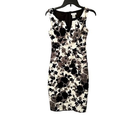 Andre Oliver Dresses Andre Oliver Black And White Floral Sheath