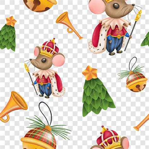 Premium Psd Christmas Pattern With Nutcracker Theme