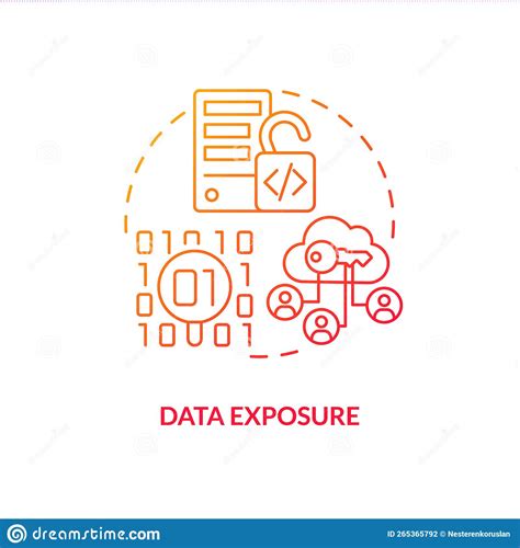 Data Exposure Red Gradient Concept Icon Stock Illustration