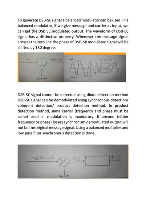 Double Side Band Suppressed Carrier Dsb Sc Modulation And Demodulation Docx