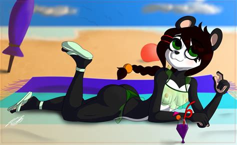 Rule 34 1girls Alluring Taili Anthro Beach Bikini Black Hair Crash