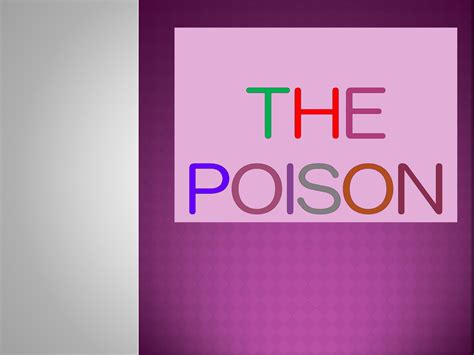 The Poison Speaker Deck