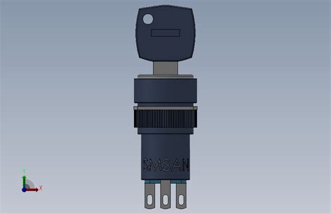 圆形钥匙开关 Gq115 C 22ya 按钮开关solidworks 2018模型图纸下载 懒石网