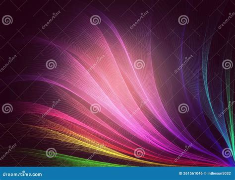 Abstract Colorful Lines Of Light Shining In The Dark Stock Illustration
