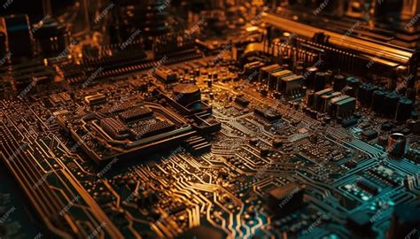 Premium Ai Image Complexity Of Semiconductor Circuit Board Reflects
