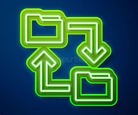 Glowing Neon Line Cloud Storage Text Document Folder Icon Isolated On