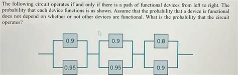 Answered The Following Circuit Operates If And Only If There Is A