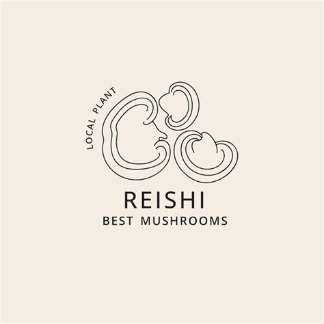 Premium Vector Vector Icon In Linear Style Reishi Mushrooms Logo Sign