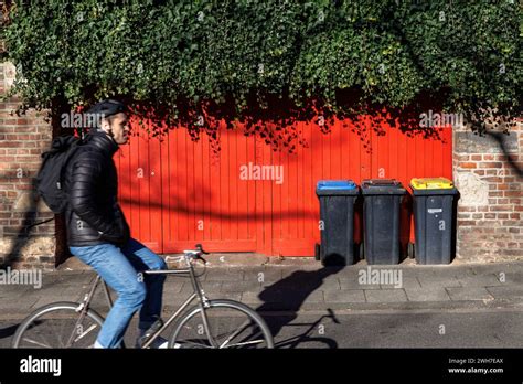 Bins In Front Of A Red Gate On Gereonswall Waste Seperation Cologne