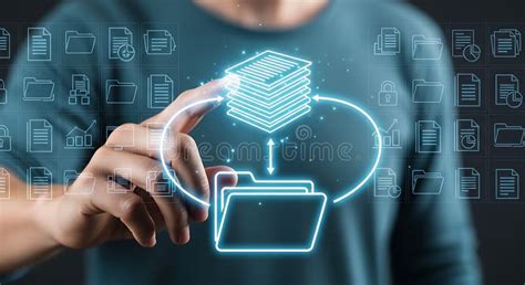 Digital Document Management And Data Transfer Image Stock Illustration Illustration Of Digital