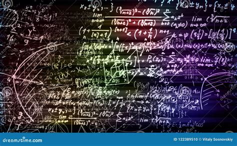 D Rendering Of Abstract Blocks Of Mathematical Formulas Located In The