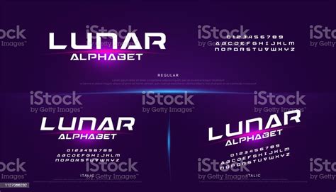 추상적인 기술 공간 글꼴 그리고 알파벳입니다 테크노 효과 글꼴 디자인입니다 타이 포 그래피 디지털 공상 과학 개념입니다 벡터 일러스트 레이 션 0명에 대한 스톡 벡터 아트