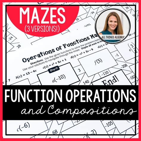 Function Operations And Compositions Mazes All Things Algebra®
