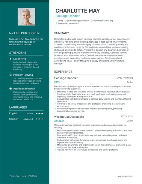 3 Successful Package Handler Resume Examples And Writing Tips For 2024