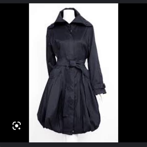 Samuel Dong Classic Bubble Trench Coat Dress Xs In Bl Gem