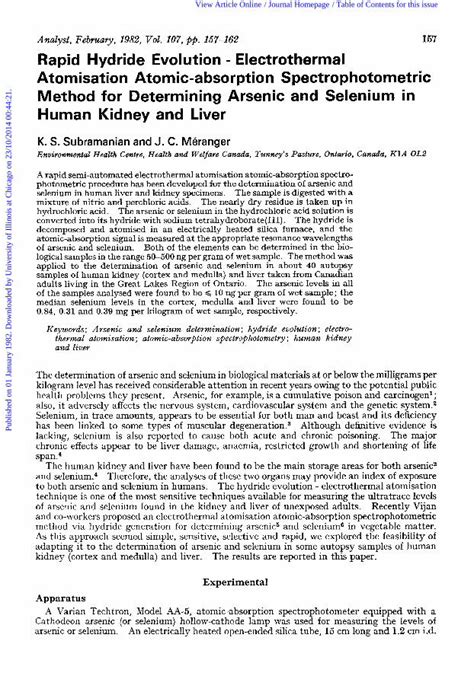 Pdf Rapid Hydride Evolution Electrothermal Atomisation Atomic
