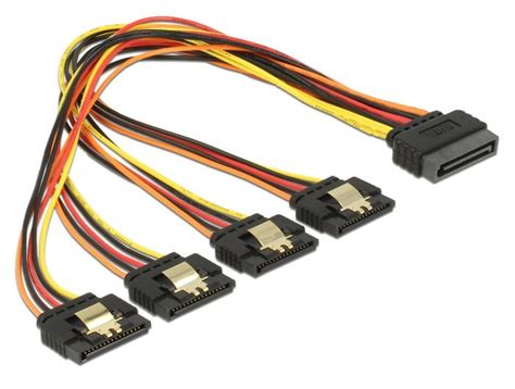 DeLock SATA Pin Power Plug With Latching Function SATA Pin Power Receptacle X Straight