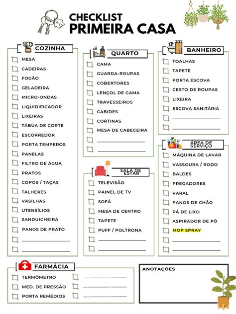 Checklist Casa Nova Pdf