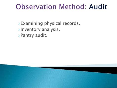 Observation Method Audit