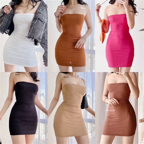 AMARI Tube Knitted Dress Shopee Philippines