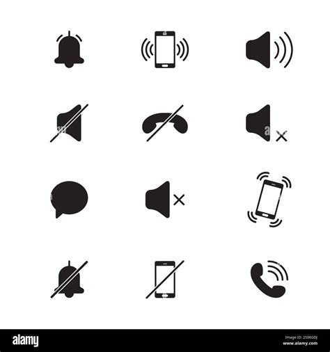 Audio Mobile Phone Icons Mode Of Noise Silence Vibration Various