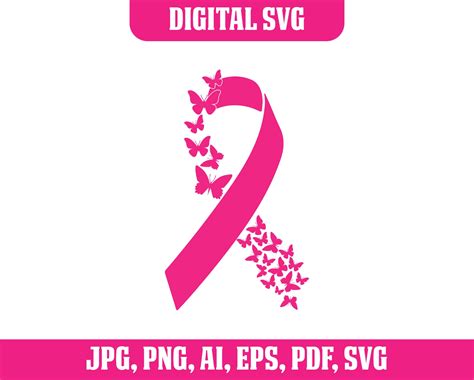 Butterflies Cancer Ribbon SVG Cancer Memorial Svg Cancer Etsy Ireland