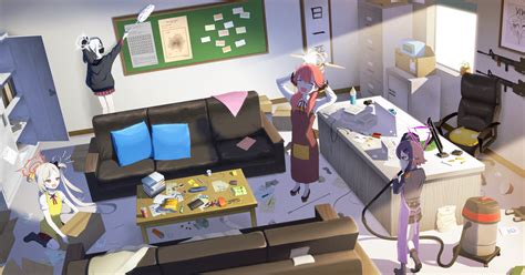 ブルアカ 便利屋68の大掃除 あるびのイラスト Pixiv