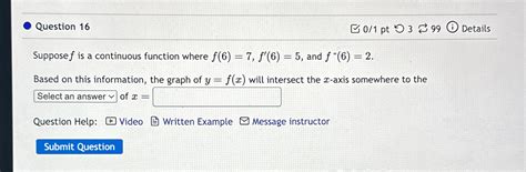 Solved Question 16∢01 ﻿pt 53⇄99detailssuppose F ﻿is A