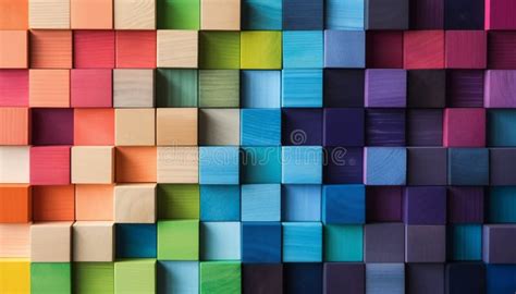 Spectrum Of Stacked Multicoloured Blocks Stock Illustration