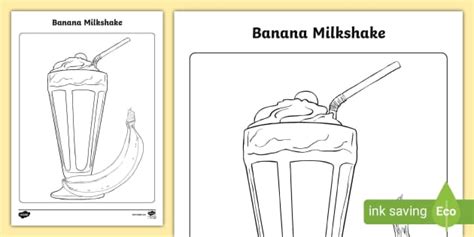 Banana Milkshake Colouring Page Teacher Made Twinkl