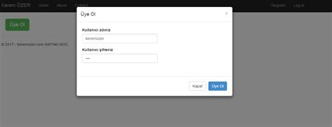 Aspnet Mvc Popup Modal Kerem Özer Not Defteri