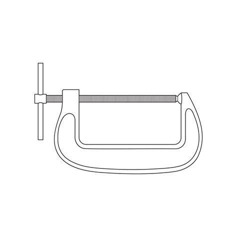 Hand Drawn Cartoon Illustration G Clamp Icon Isolated On White 43182659