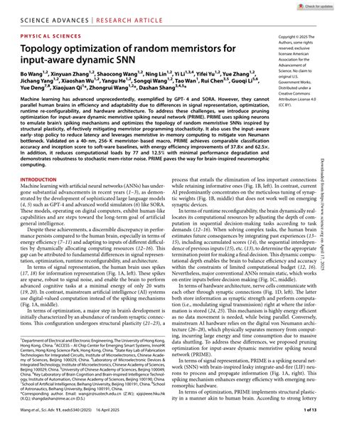 Pdf Topology Optimization Of Random Memristors For Input Aware