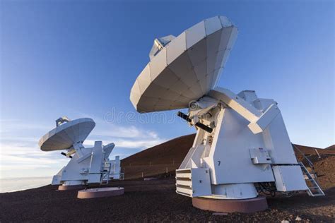 Mauna Kea Smithsonian Submillimeter Array Big Island Hawaii Stock
