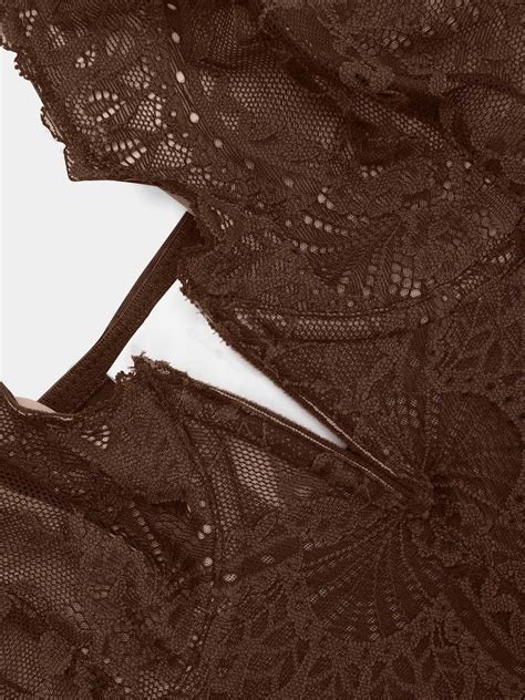 Shapewear Lace Deep V Neck Sculpting Mid Thigh Bodysuit Popilush